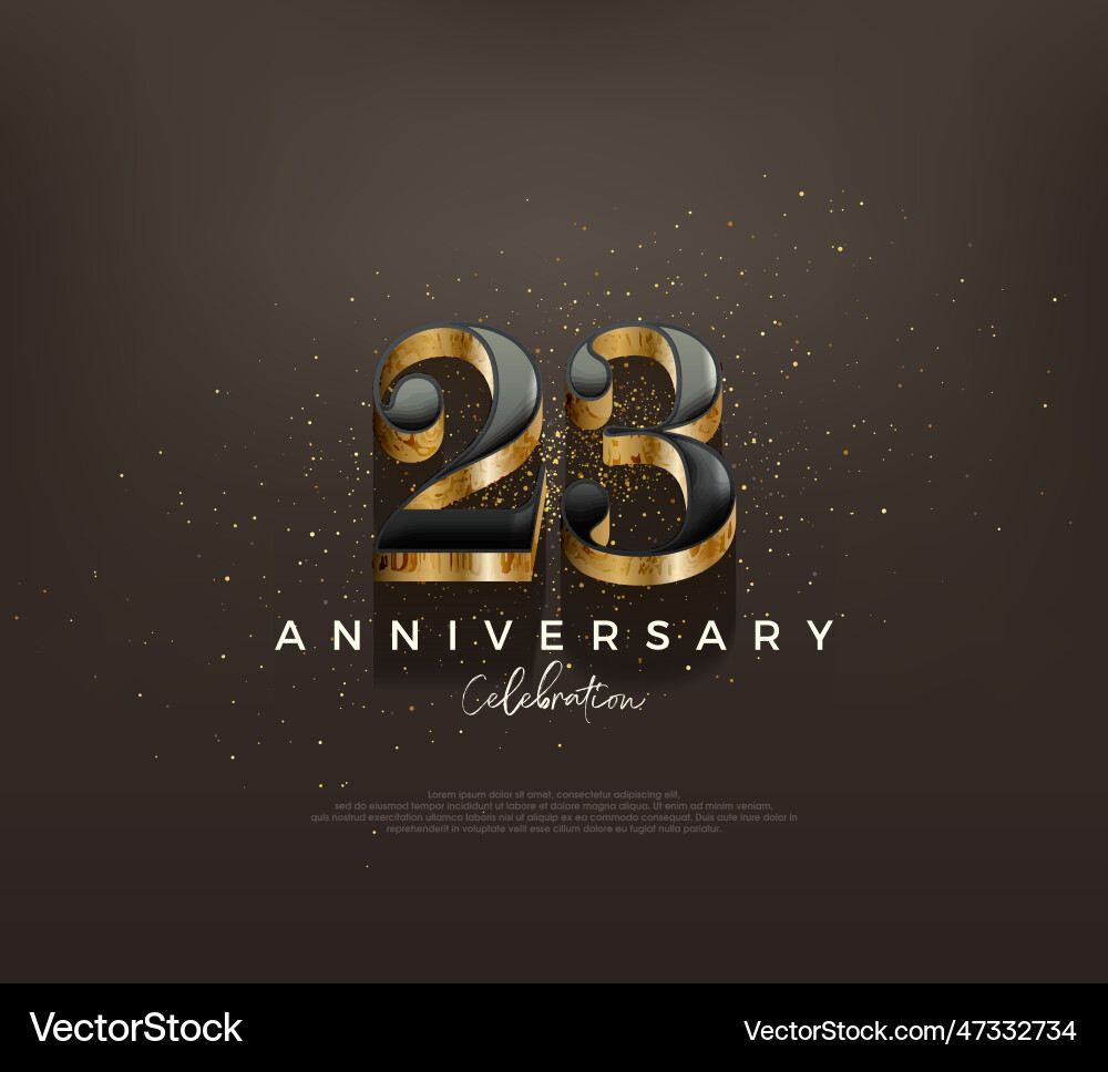 Luxury 23rd anniversary design with classic Vector Image