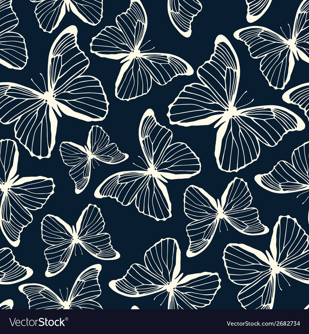 Seamless pattern with hand drawn outline Vector Image