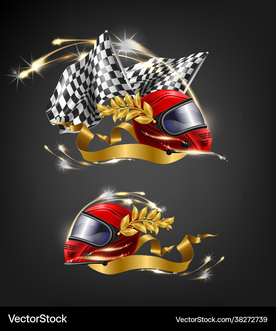 Auto sport racing victory realistic concept Vector Image