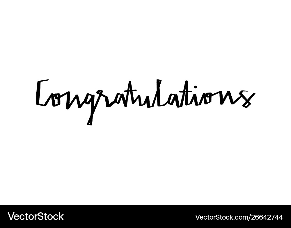 Congratulations hand lettering on white background