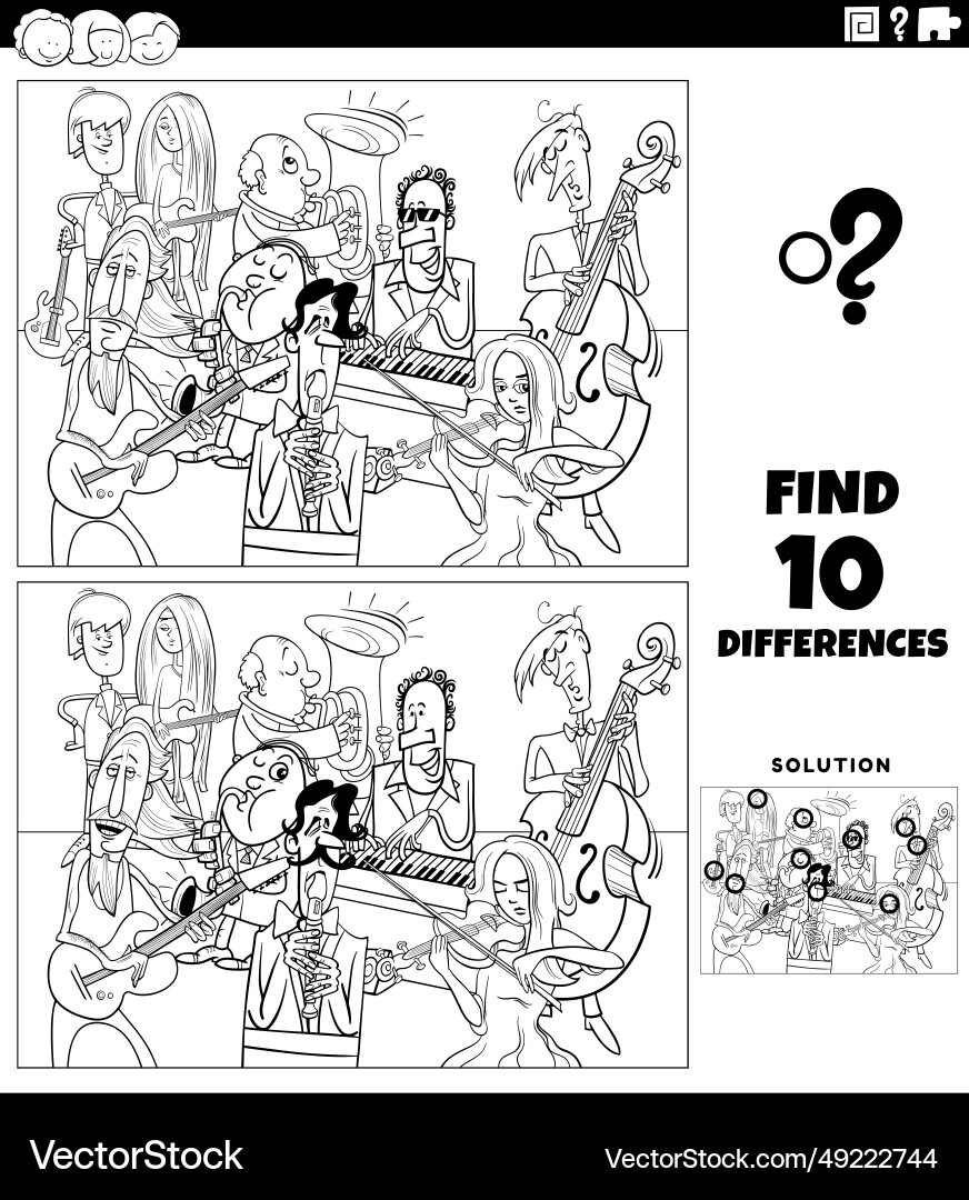 Differences activity with toys characters Vector Image