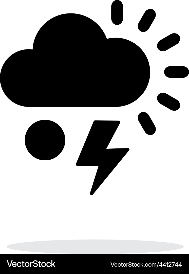 Hail with lightning weather simple icon on white Vector Image