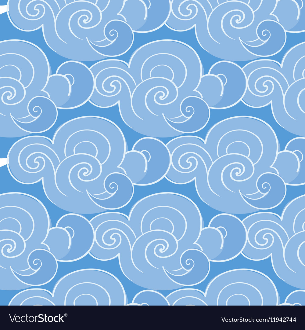 Seamless pattern with clouds Royalty Free Vector Image