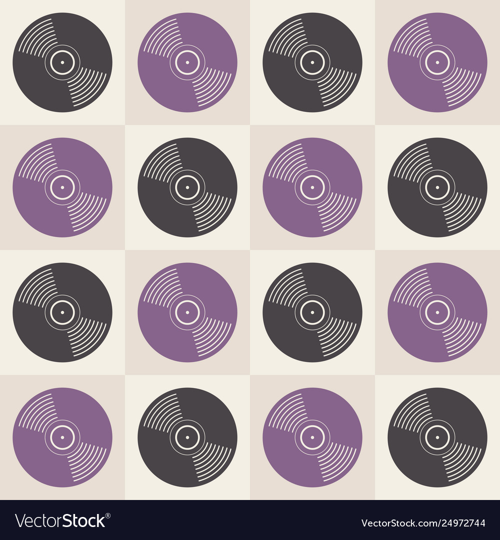 Vinyl records seamless pattern Royalty Free Vector Image