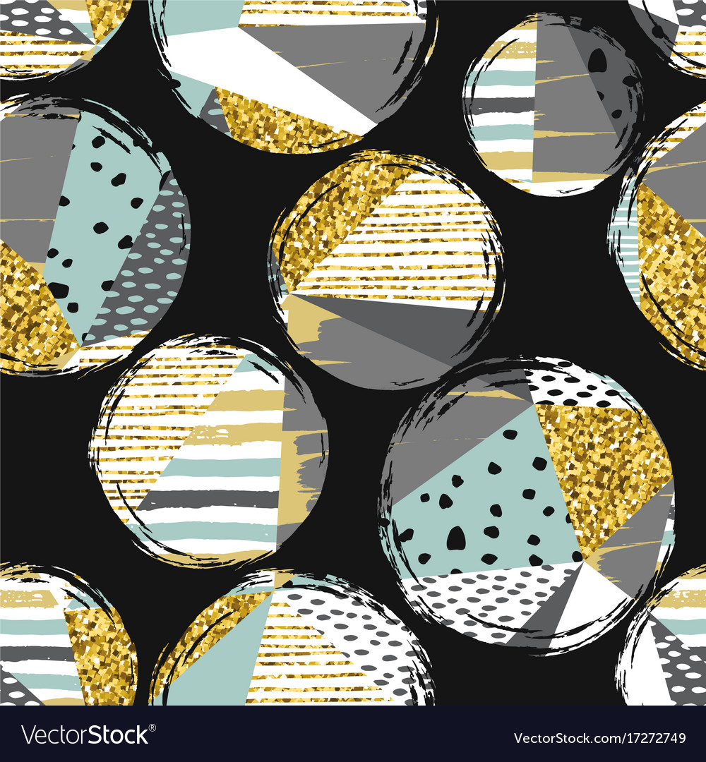 Abstract geometric seamless pattern with circles Vector Image