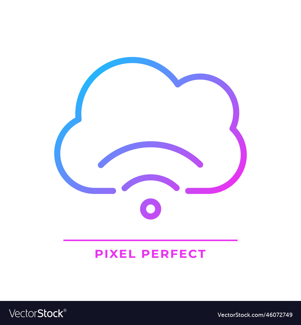Cloud streaming pixel perfect gradient linear icon