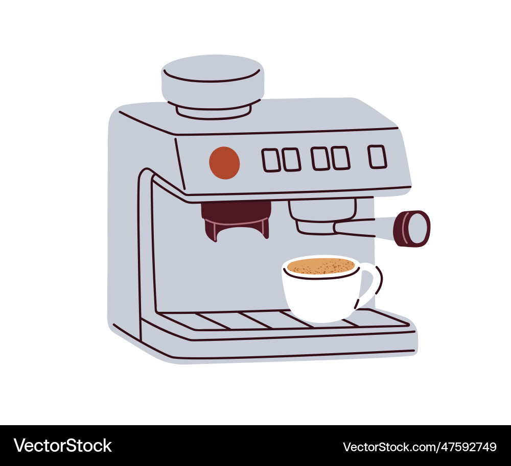 Coffee maker machine making brewing preparing Vector Image