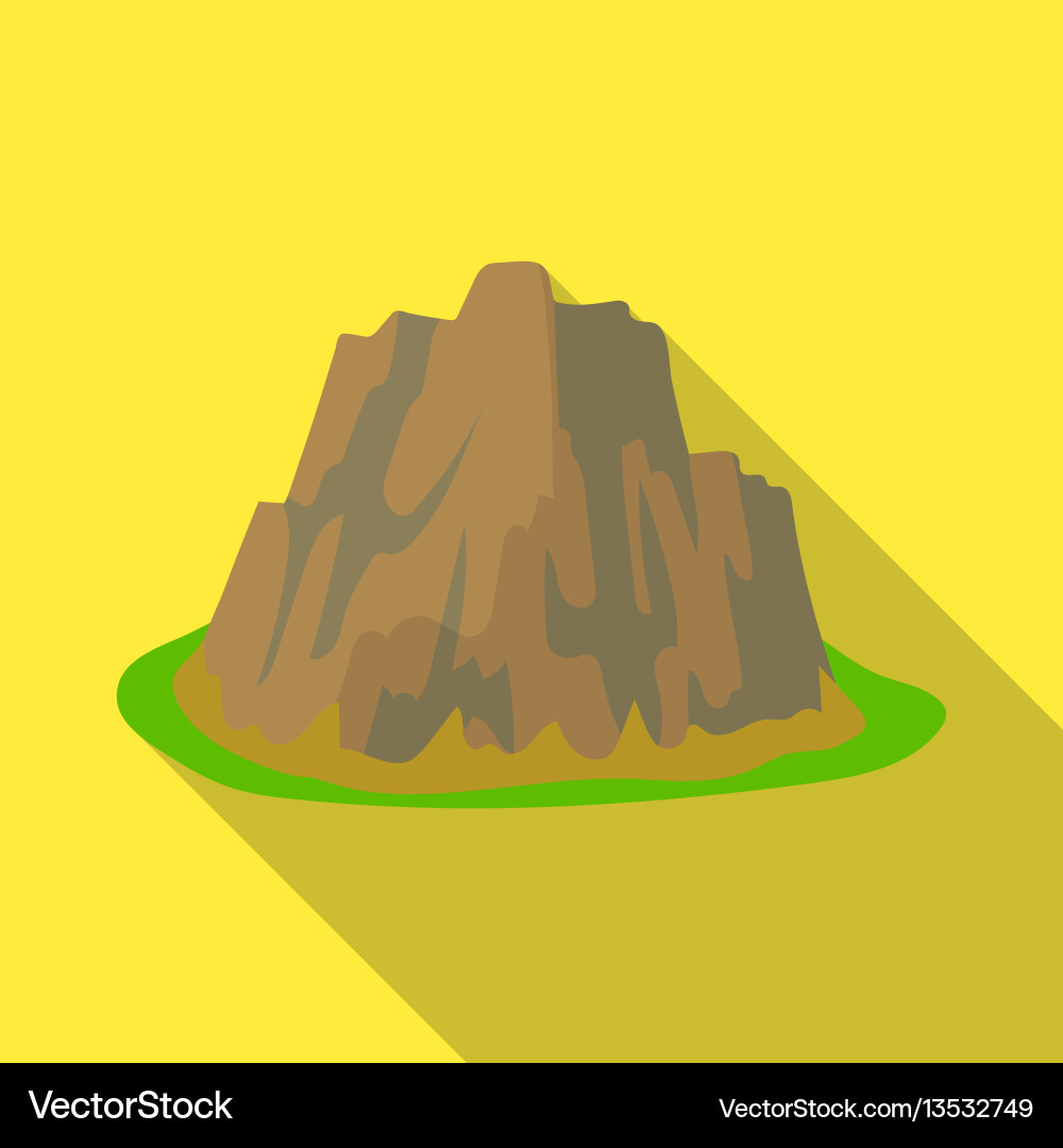 High steep mountain with grass the dark colors Vector Image