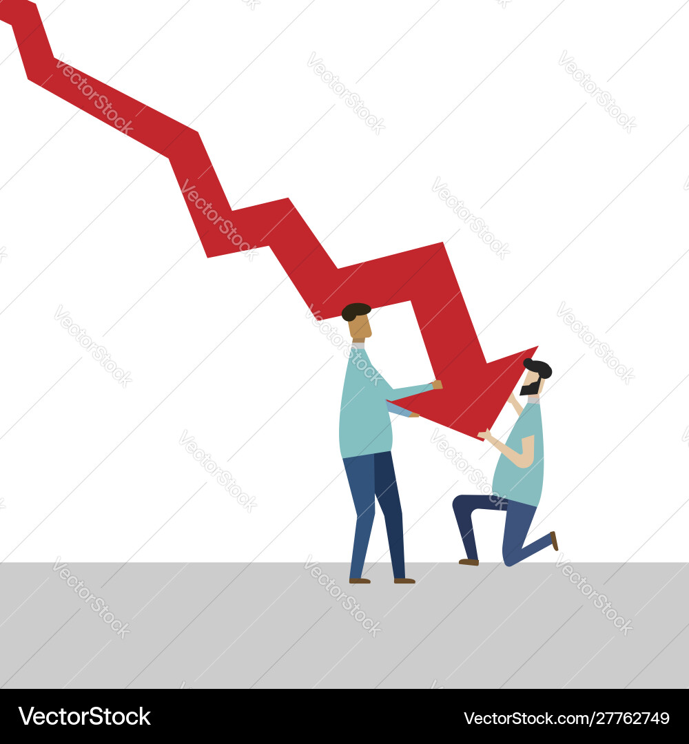 Loss business concept isolated on white Royalty Free Vector