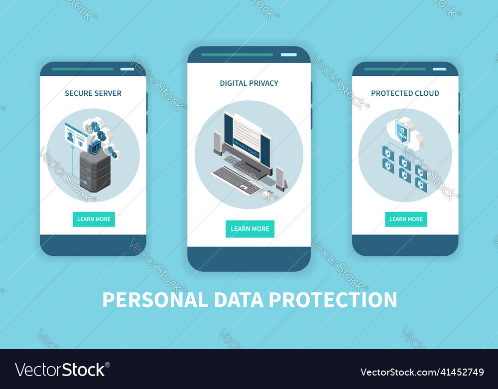 Secure data vertical banners Royalty Free Vector Image