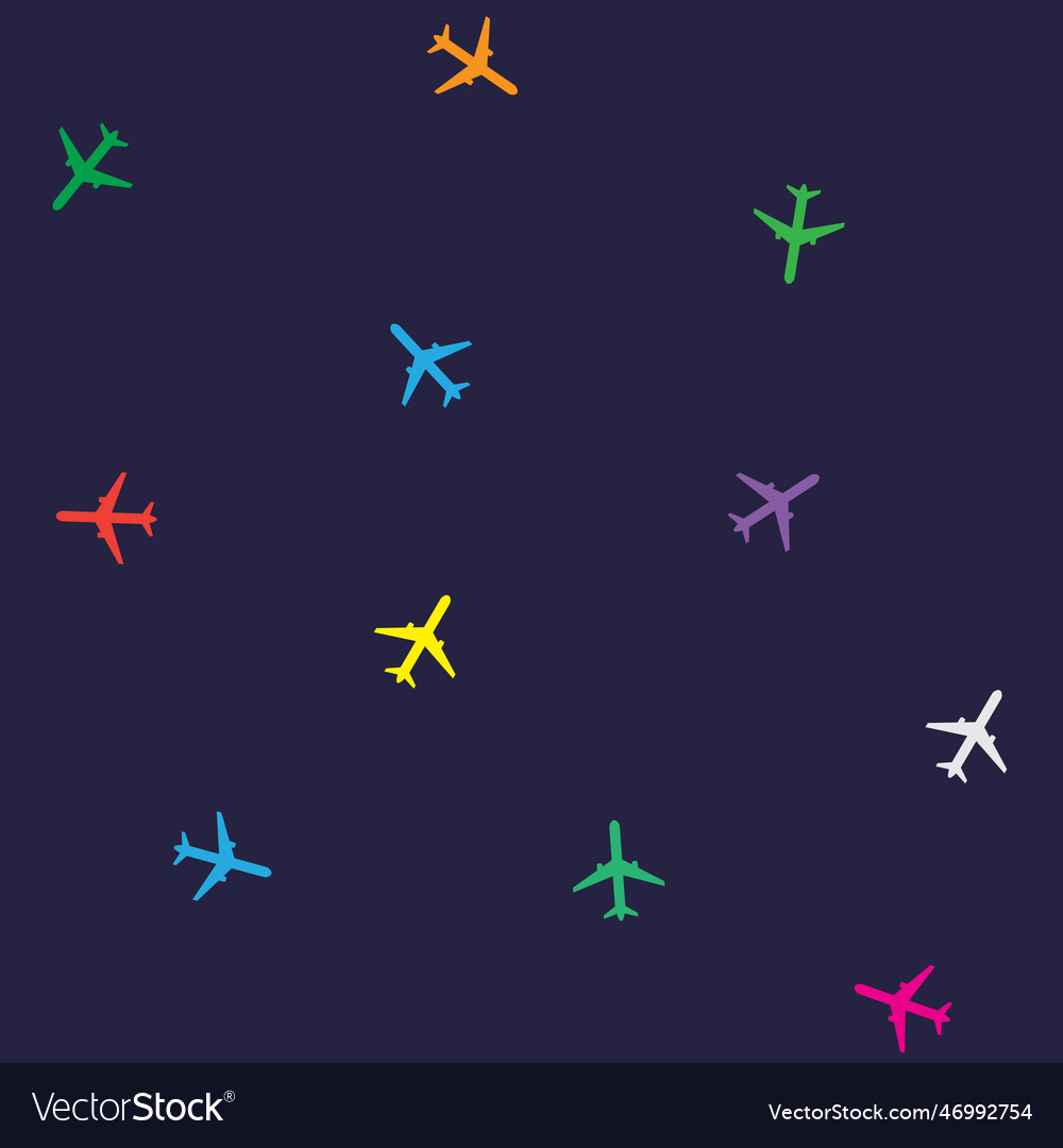 Airplane seamless pattern colorful planes Vector Image