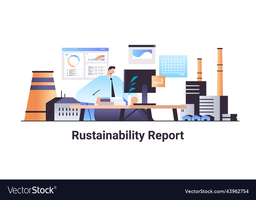 Carbon credit concept businessman making Vector Image Carbon credit concept businessman making Vector Image