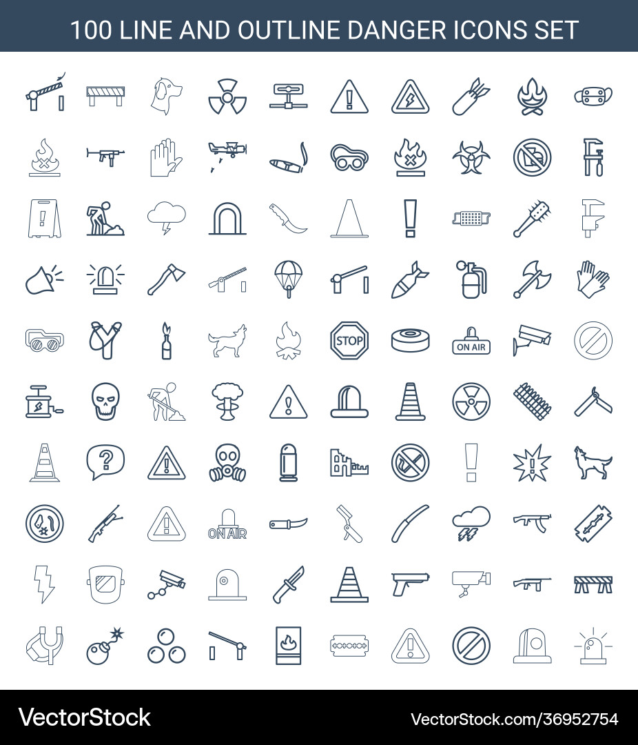 Danger icons Royalty Free Vector Image - VectorStock