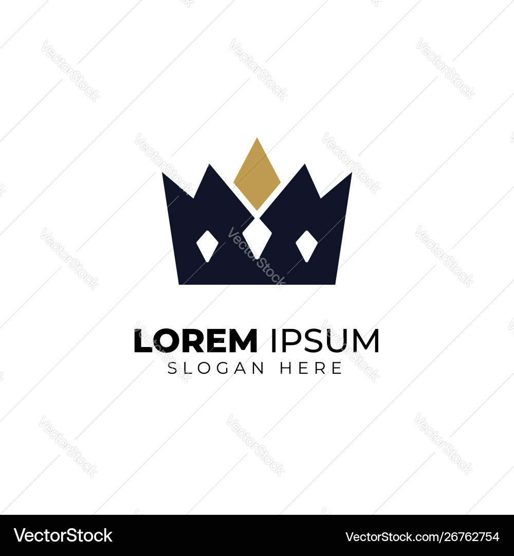 Geometric vintage crown icon logo design Vector Image