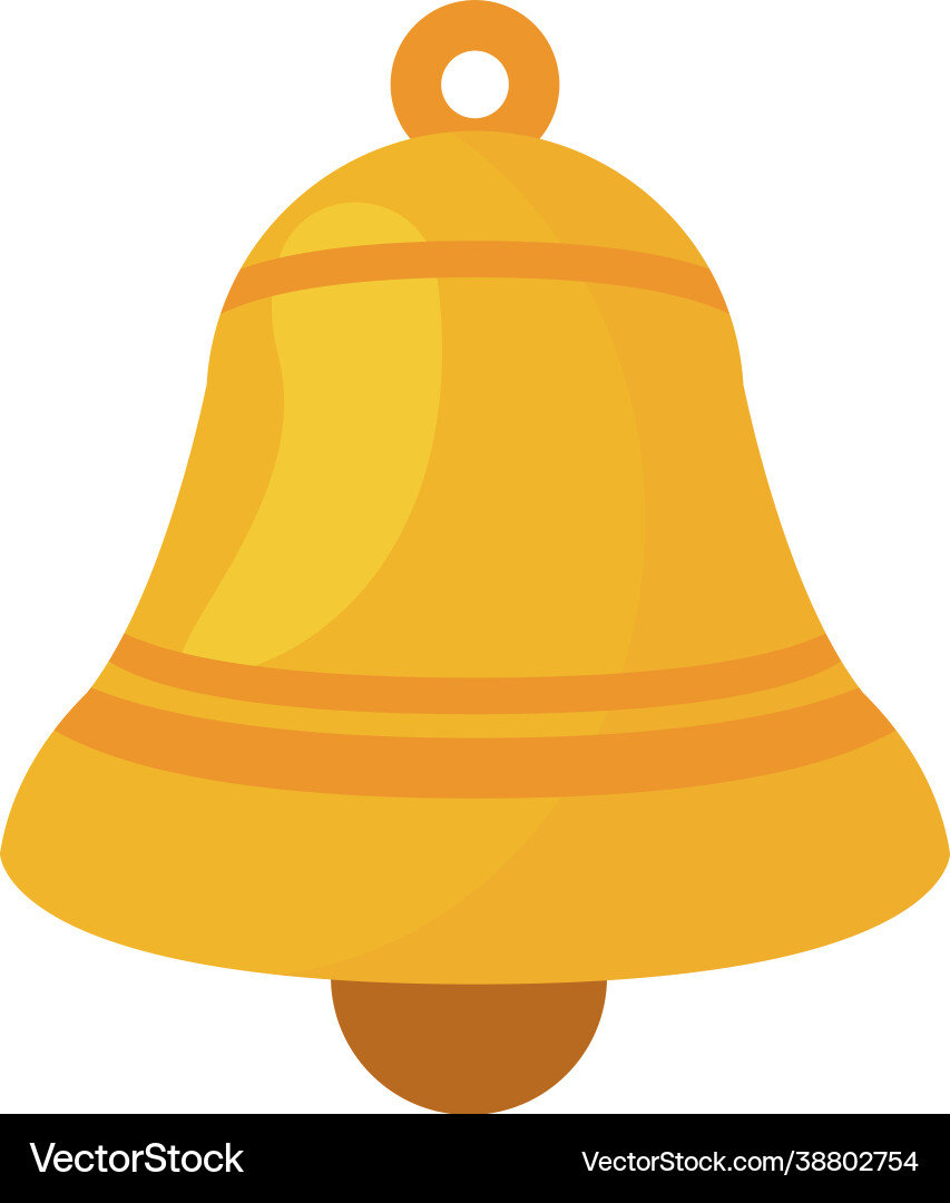 Golden bell icon Royalty Free Vector Image - VectorStock