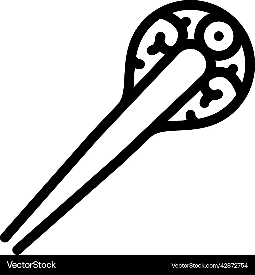 Metallic hair pin line icon Royalty Free Vector Image
