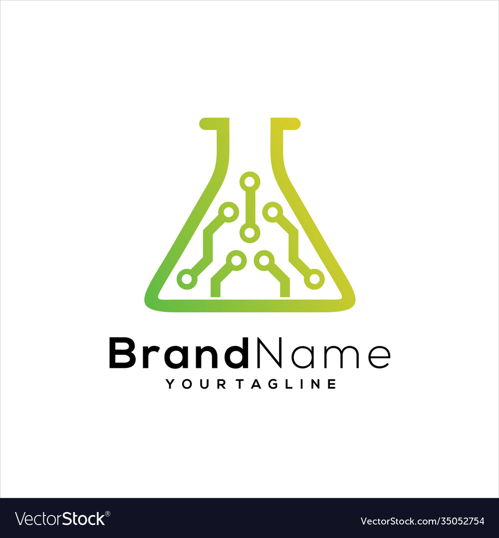 Tech lab logo template design icon Royalty Free Vector Image
