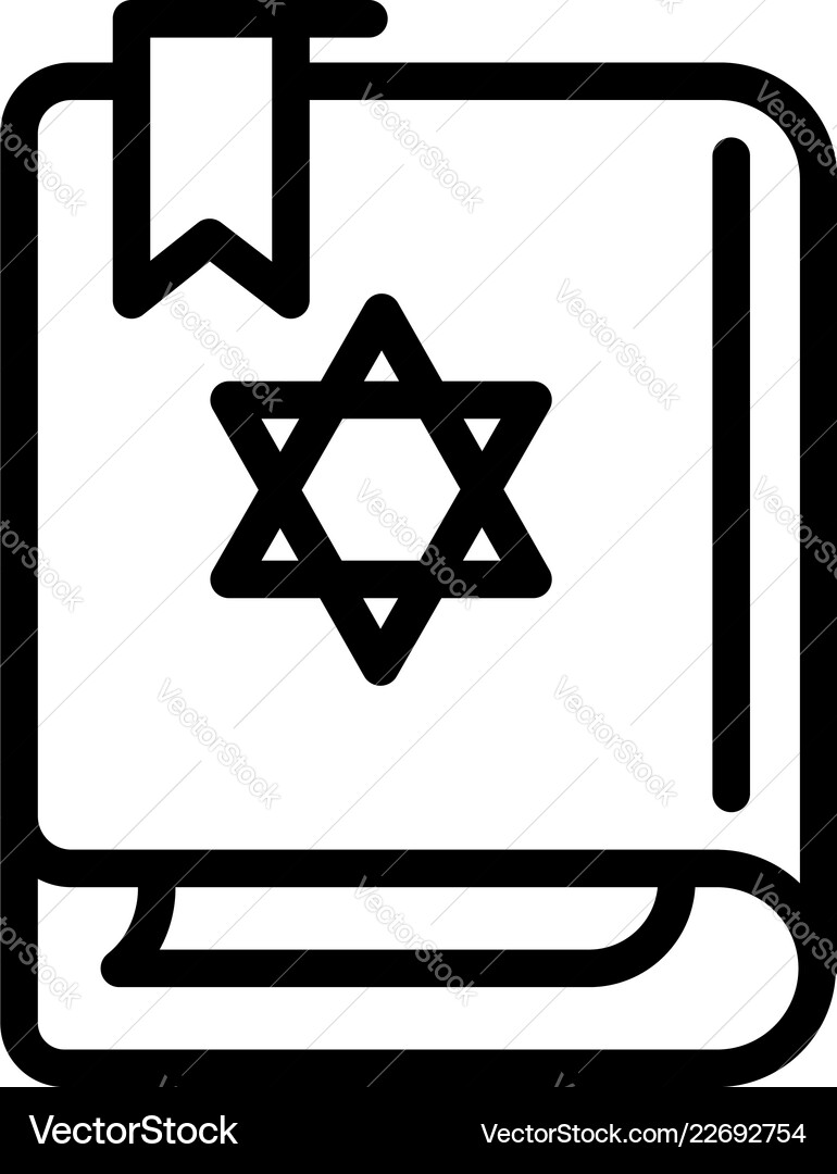 Torah book icon outline style Royalty Free Vector Image