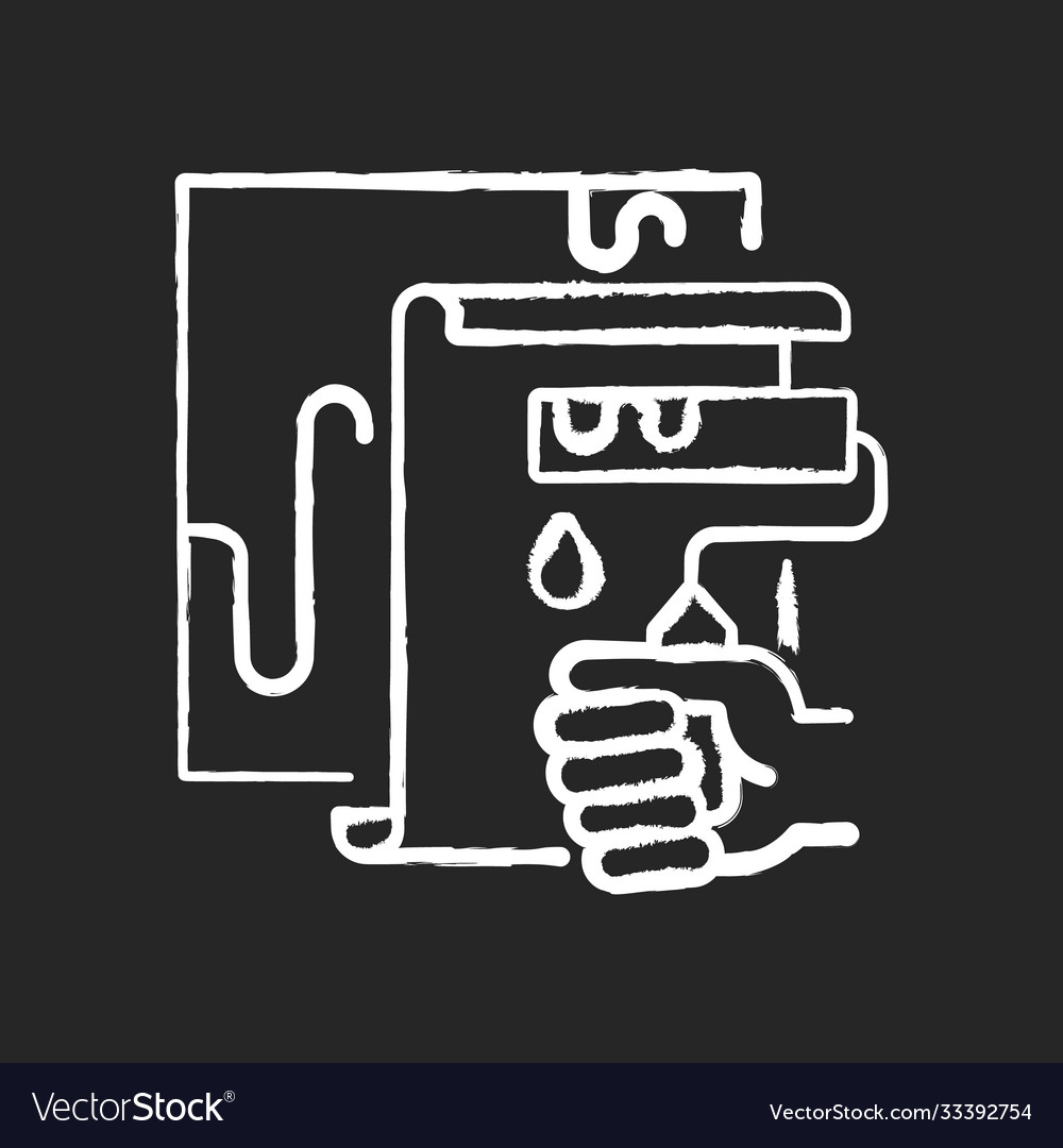 Wall painting chalk white icon on black background