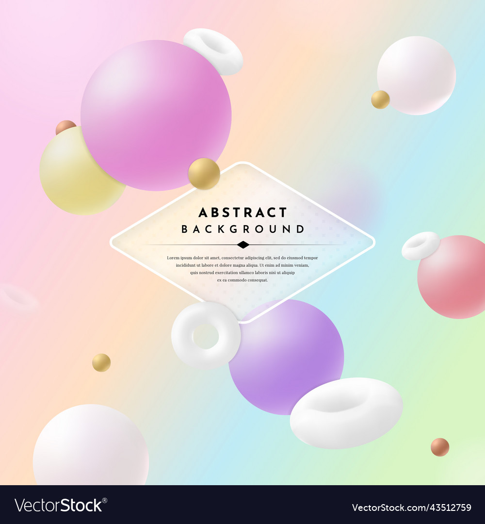 Abstract background with 3d objects Royalty Free Vector