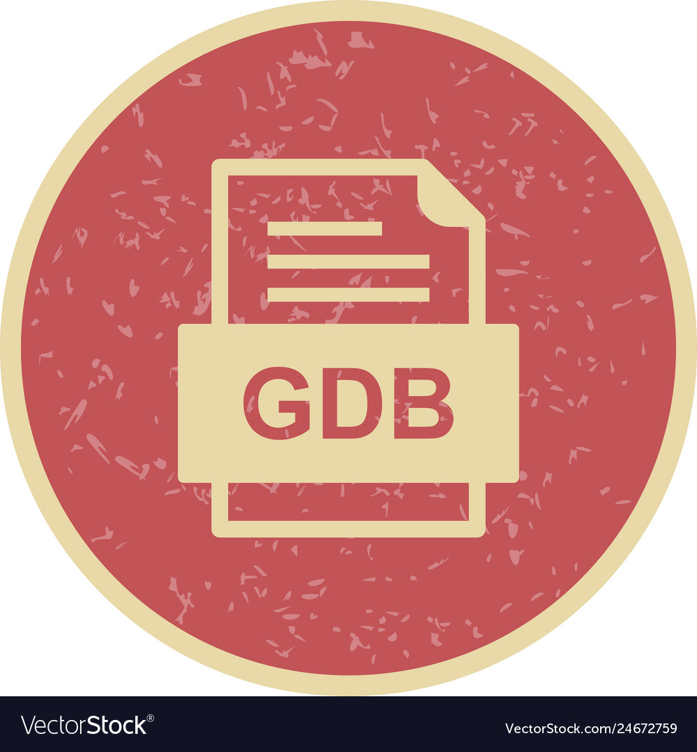 Gdb file document icon Royalty Free Vector Image