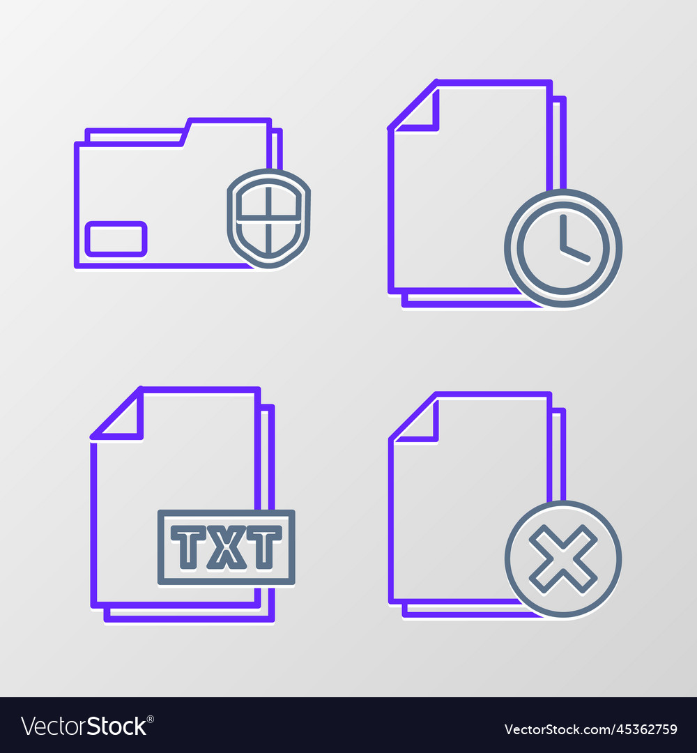 Set line delete file document txt document with Vector Image Set line delete file document txt document with Vector Image
