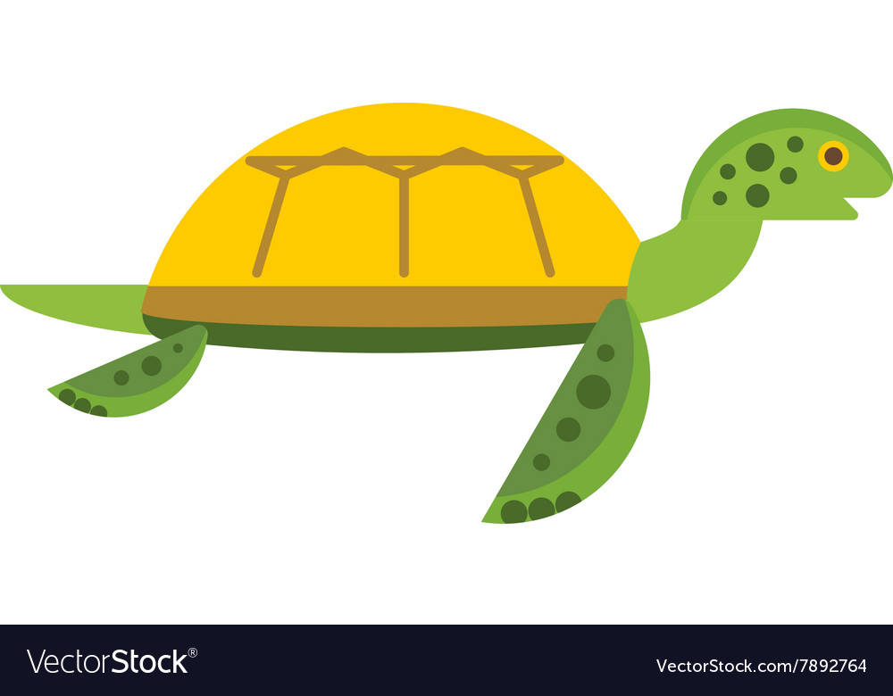 A cute cartoon turtle Royalty Free Vector Image