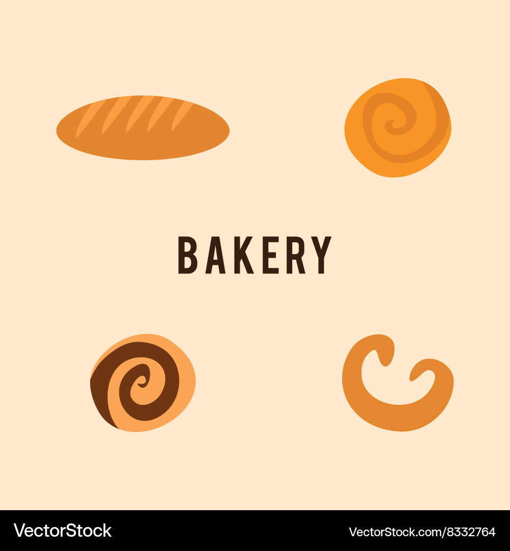 Delicous bakery food Royalty Free Vector Image