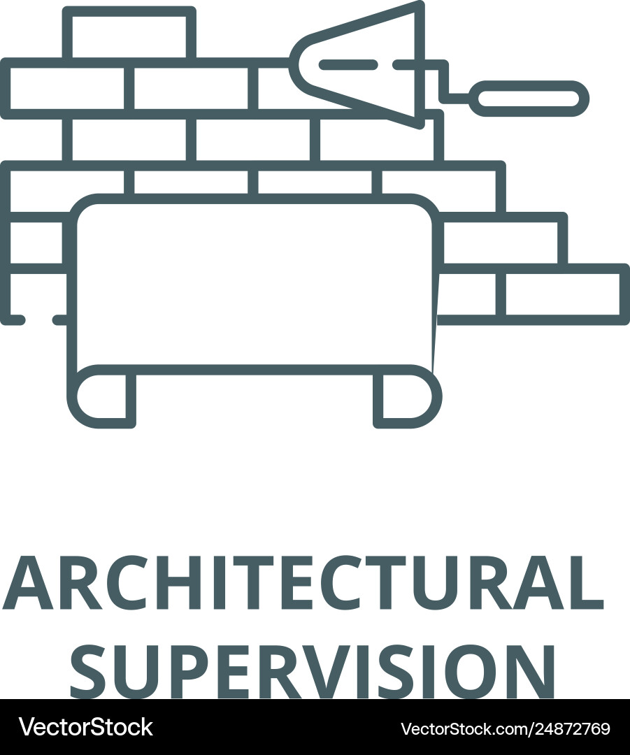 Architectural supervision line icon Royalty Free Vector