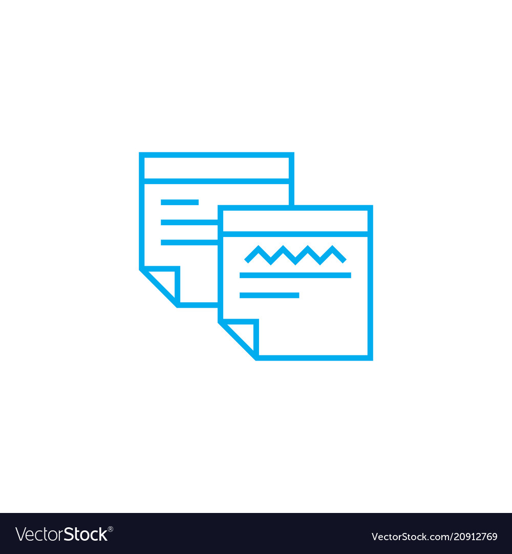 Completed forms linear icon concept Royalty Free Vector