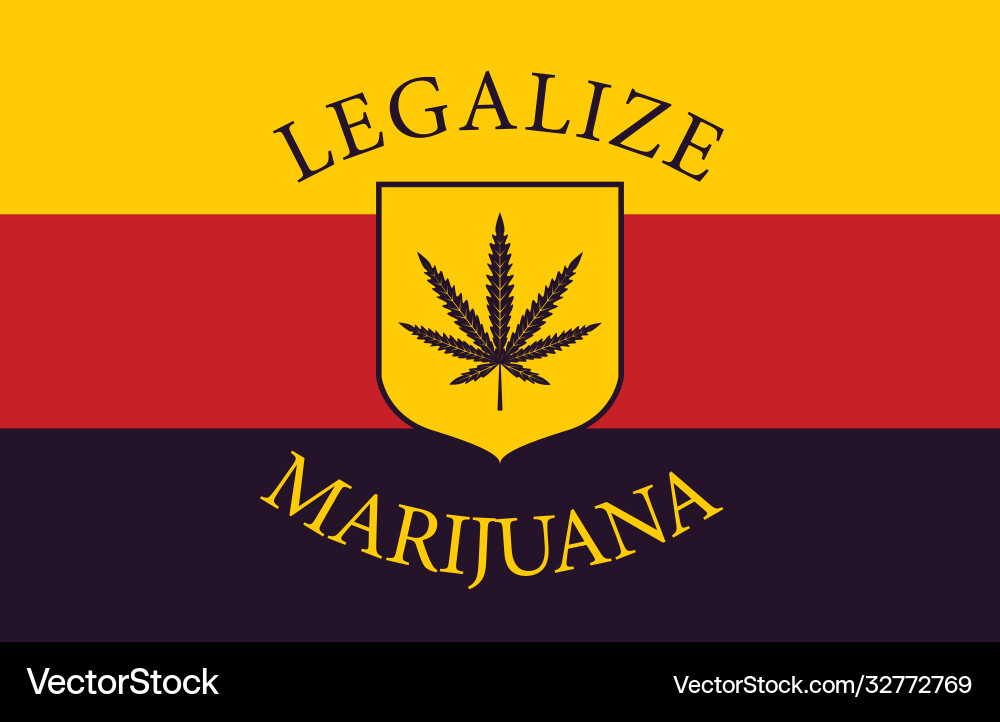 German flag with a leaf legalized marijuana Vector Image