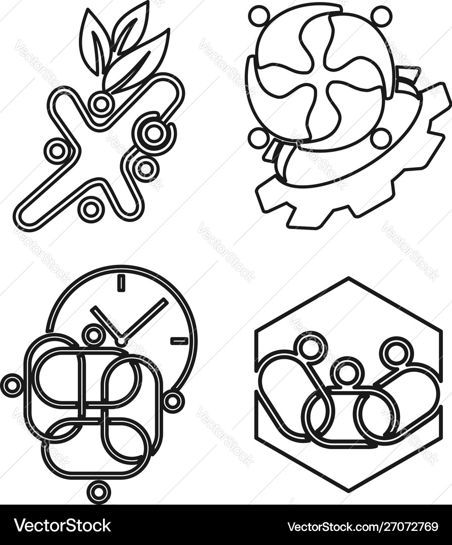 Leaf gear time commitment teamwork together Vector Image