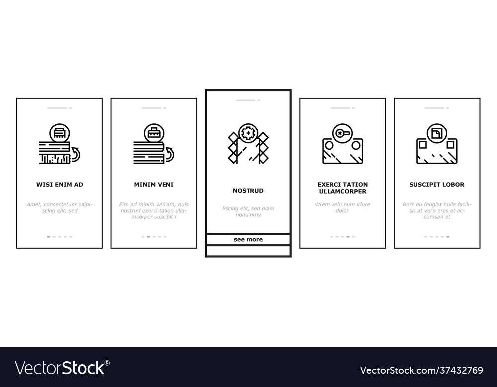 Mirror Installation Onboarding Icons Set Vector Image
