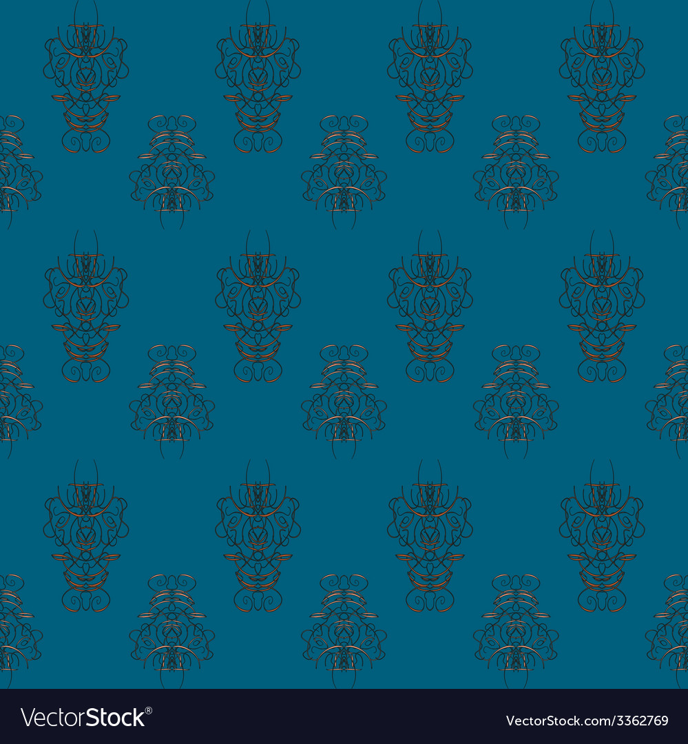 Seamless blue retro pattern Royalty Free Vector Image