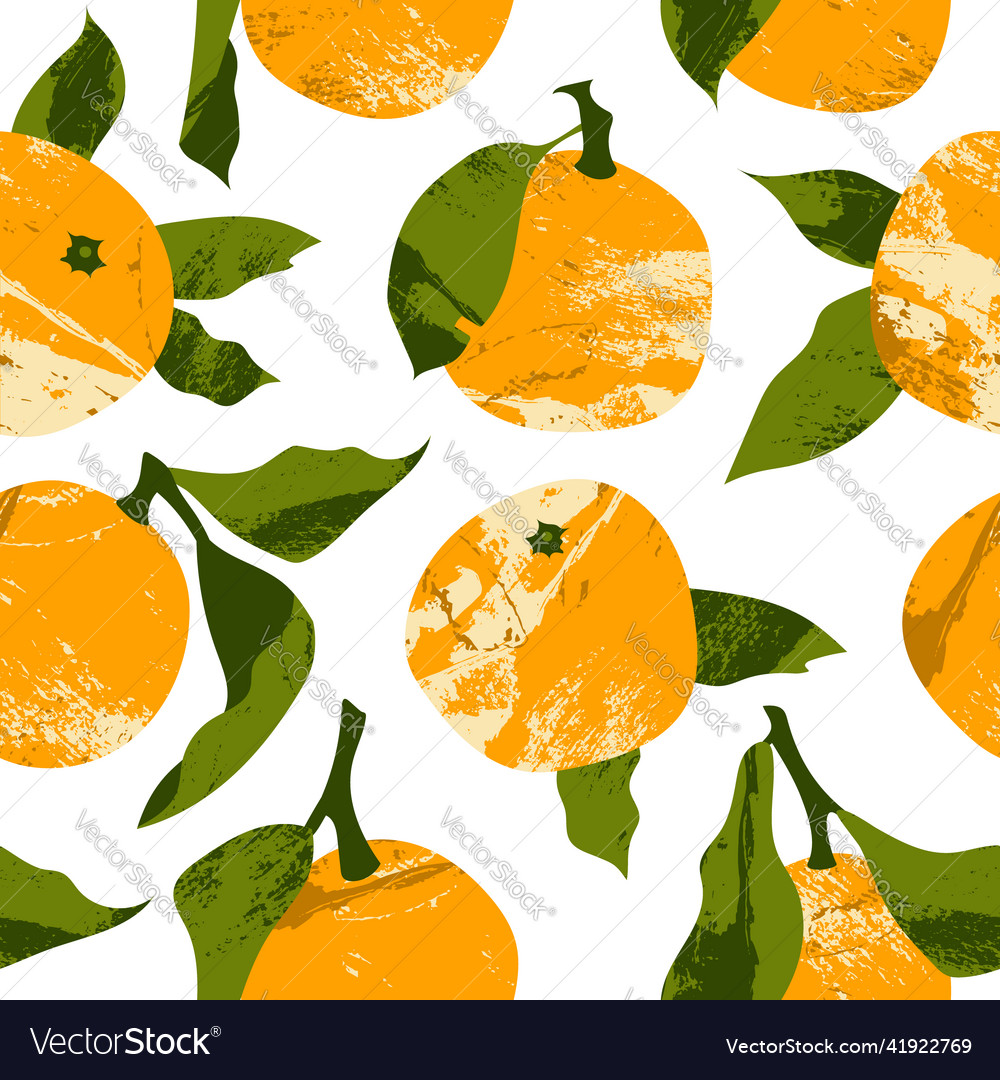 Seamless pattern with juicy mandarin tangerine Vector Image Seamless pattern with juicy mandarin tangerine Vector Image