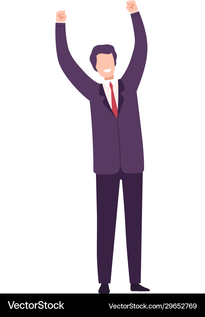 Successful businessman celebrating victory Vector Image