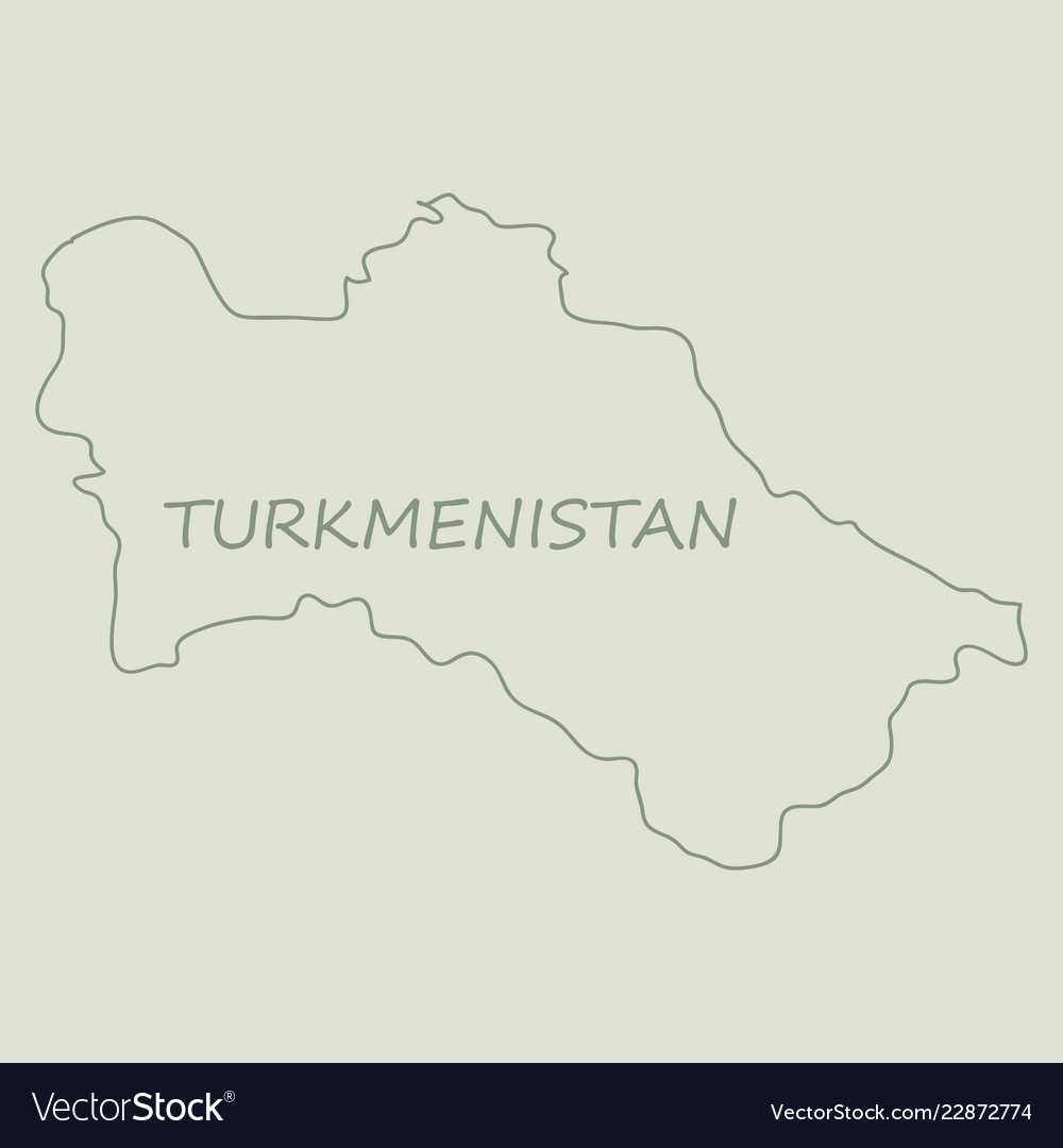 Detailed of a map turkmenistan with flag eps10 Vector Image