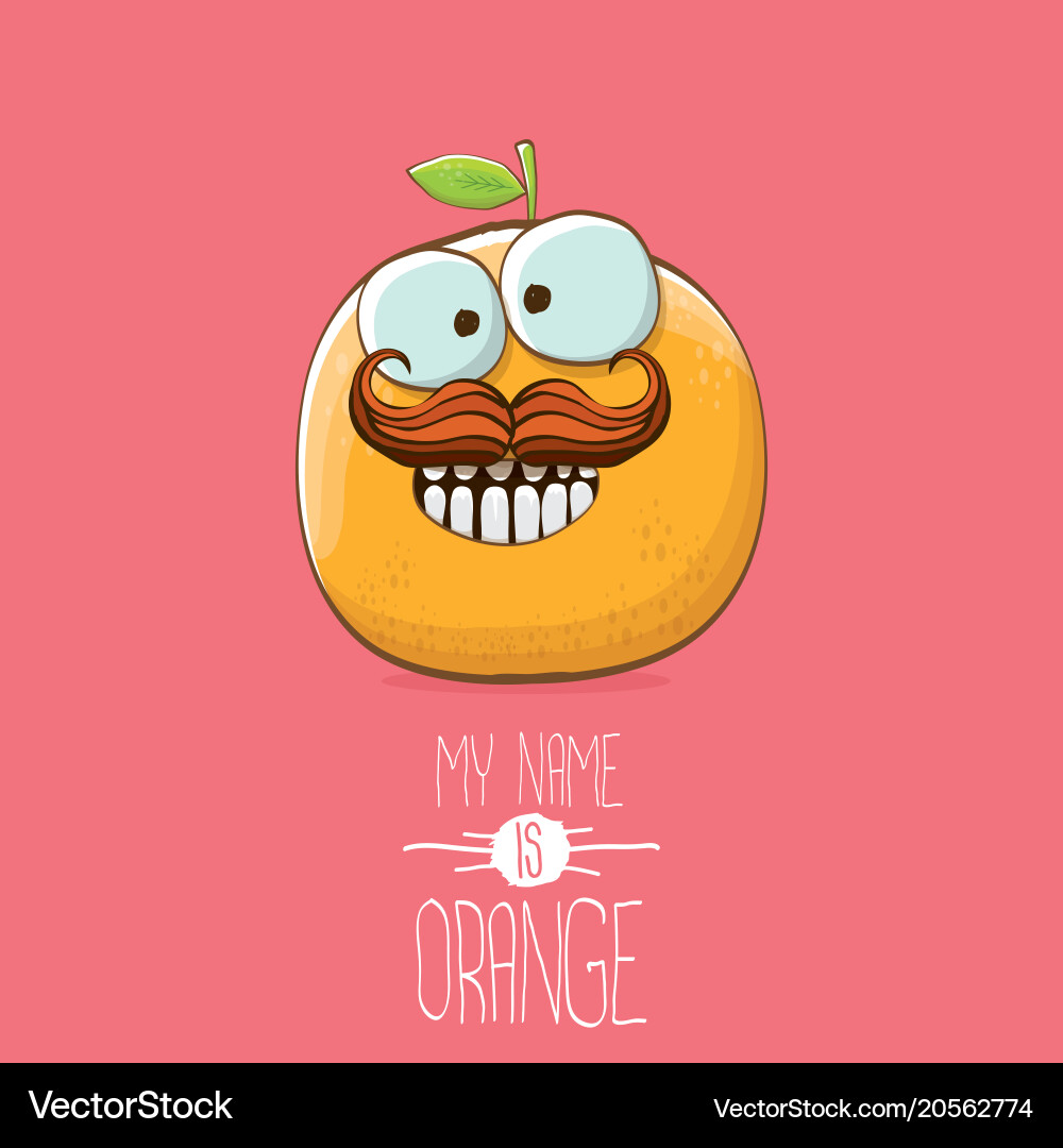 Funny cartoon cute orange character Royalty Free Vector