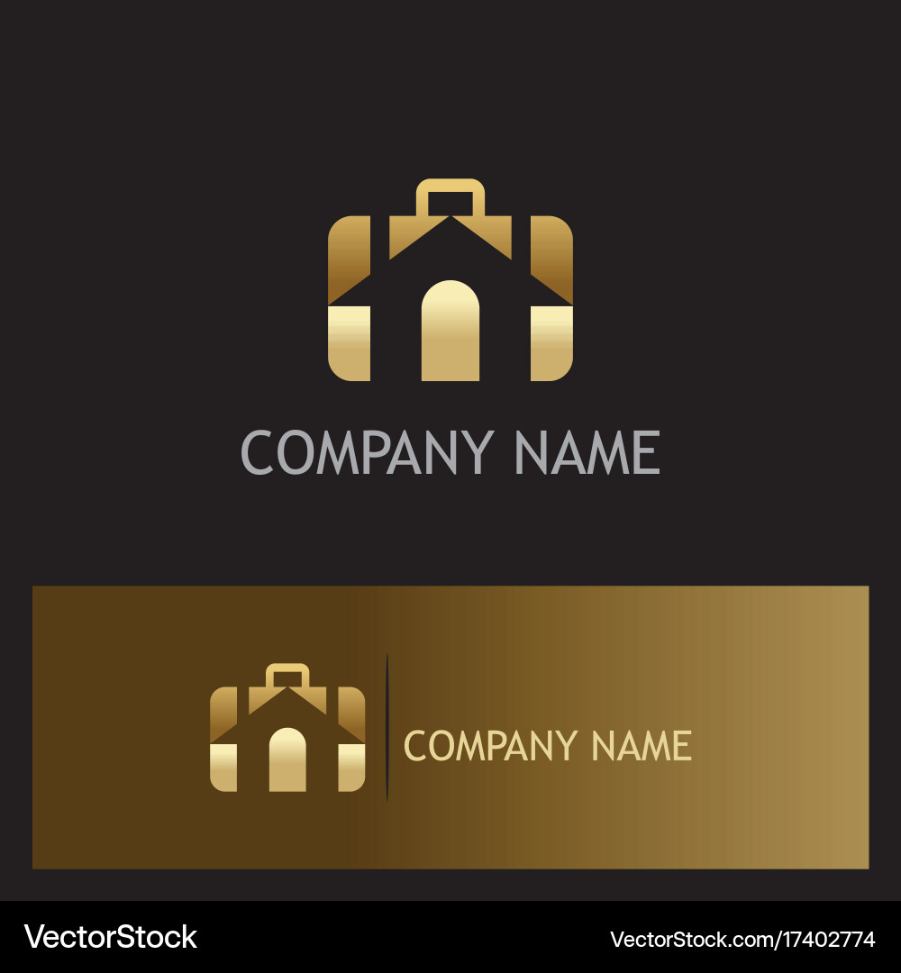 Home sold agent gold logo Royalty Free Vector Image