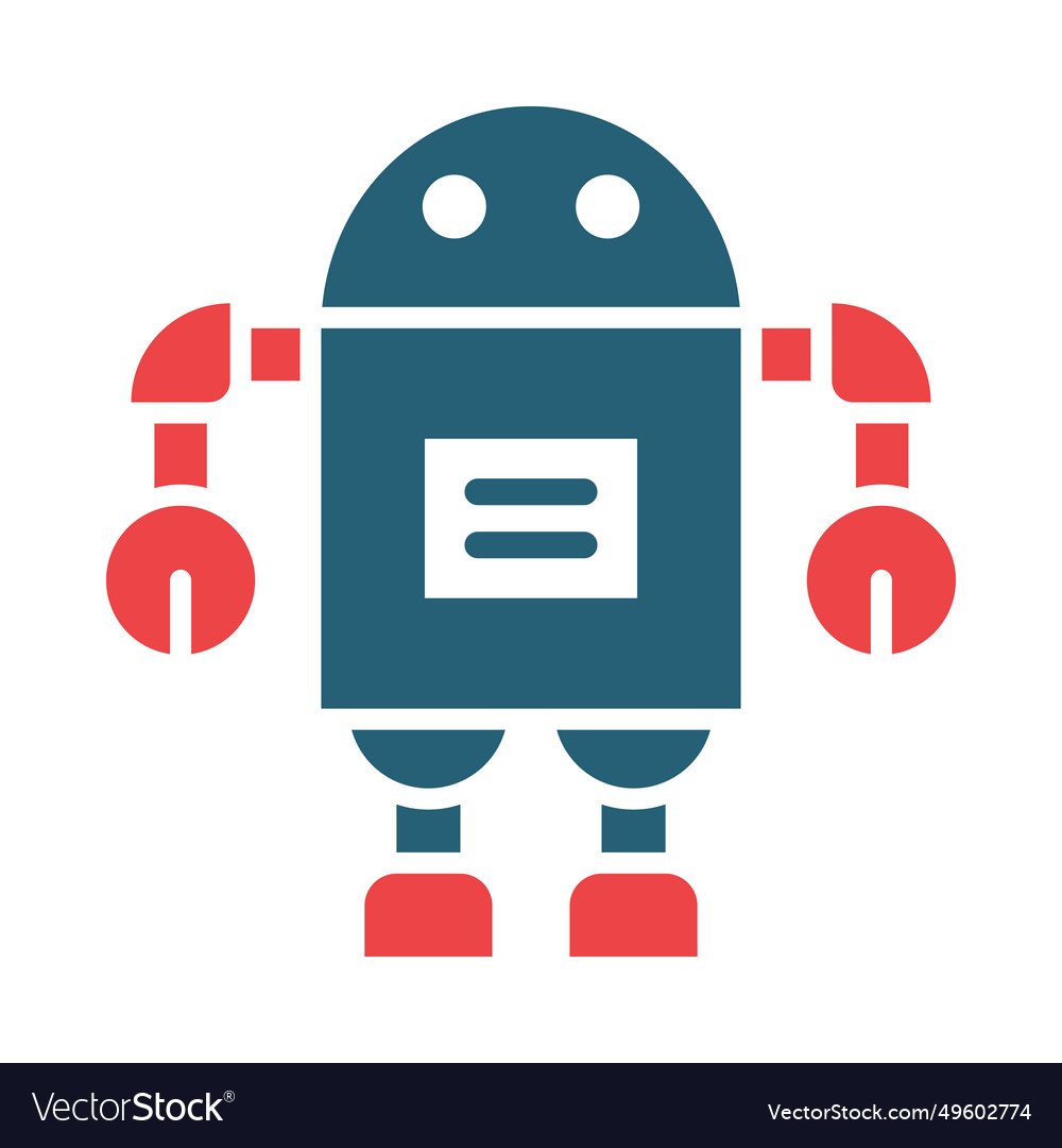 Robot glyph two color icons for personal Vector Image