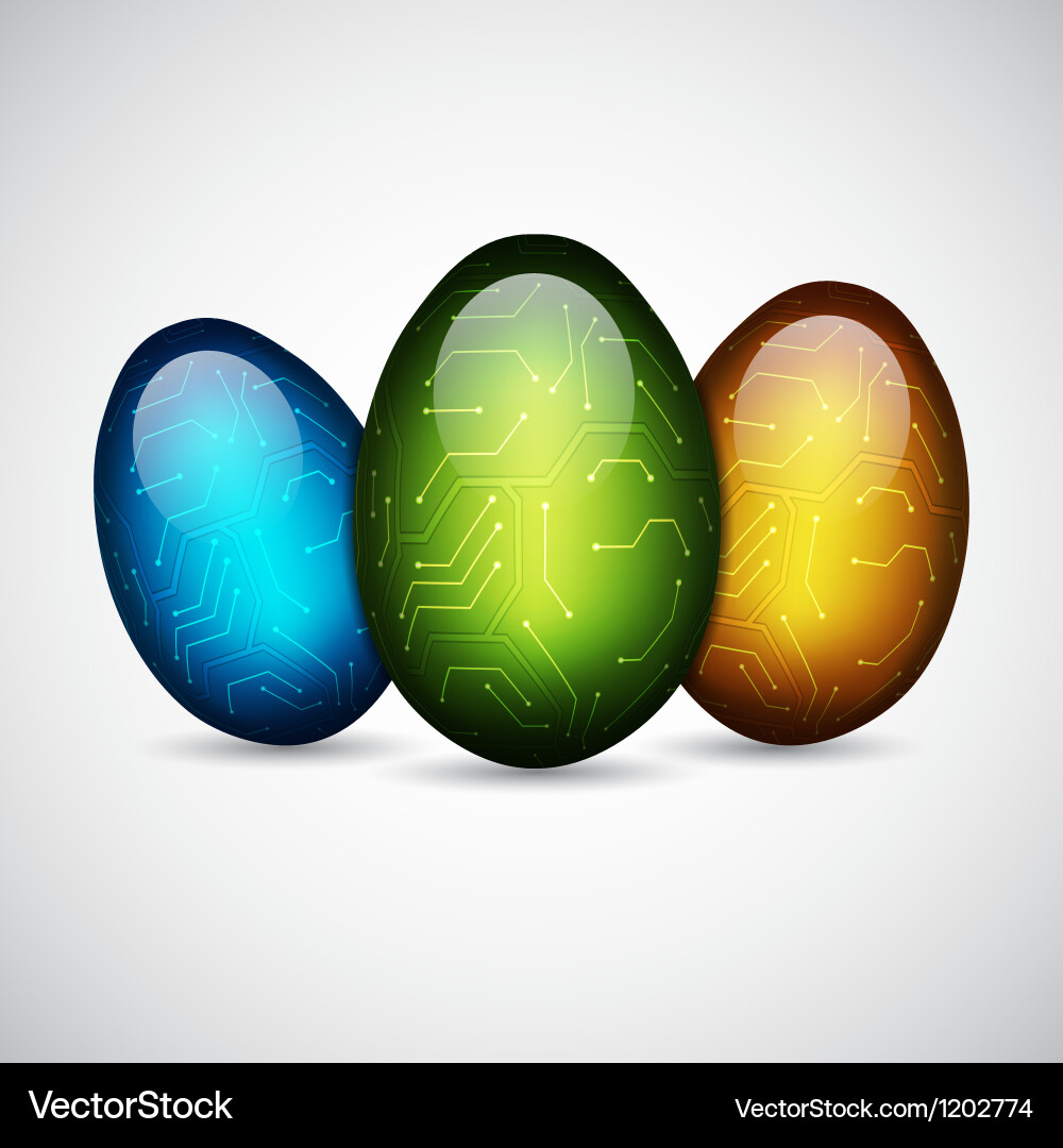 Technology easter eggs Royalty Free Vector Image