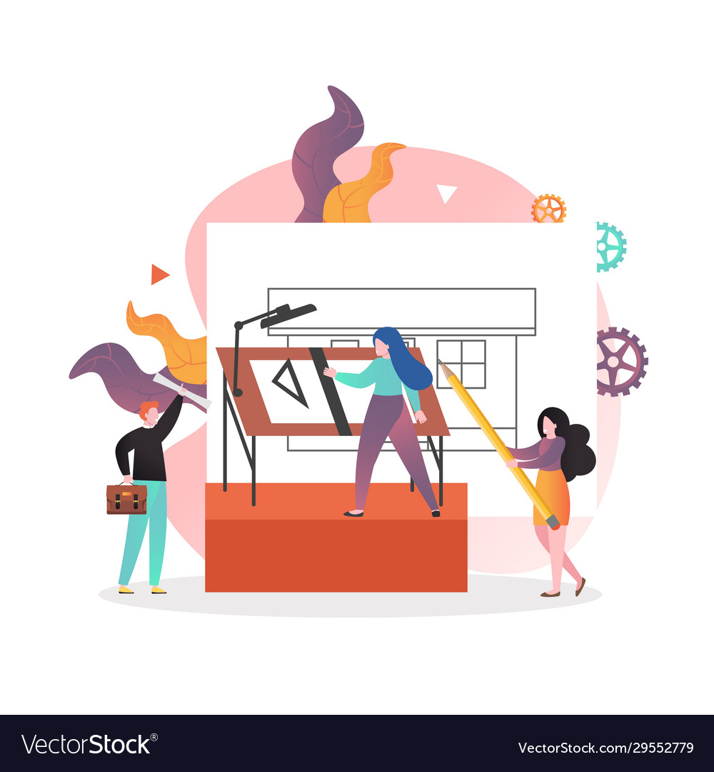 Construction engineer services concept Royalty Free Vector