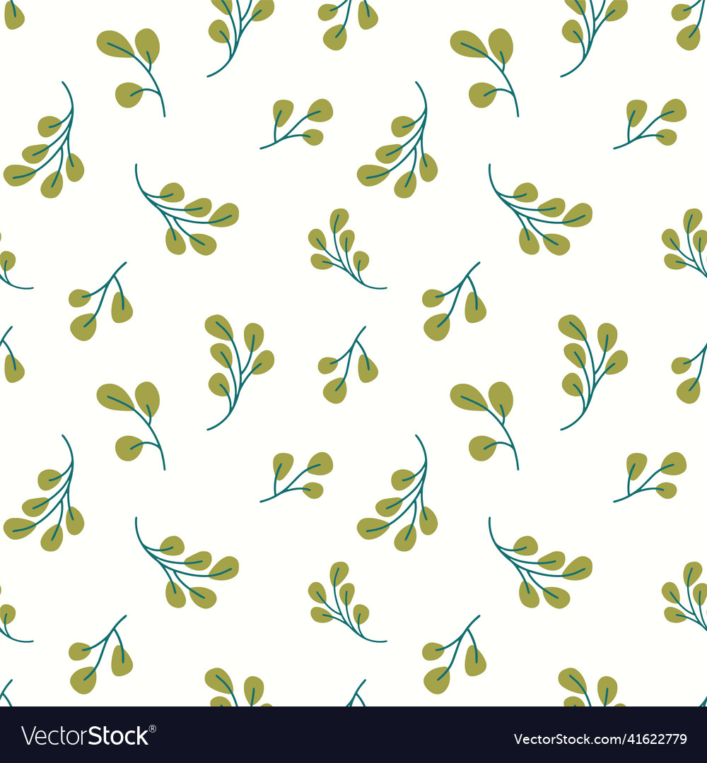 Leaf pattern background seamless repeat Royalty Free Vector