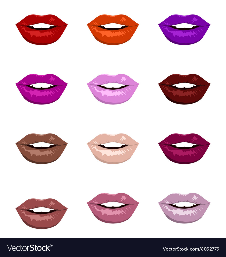 Lips set Royalty Free Vector Image - VectorStock