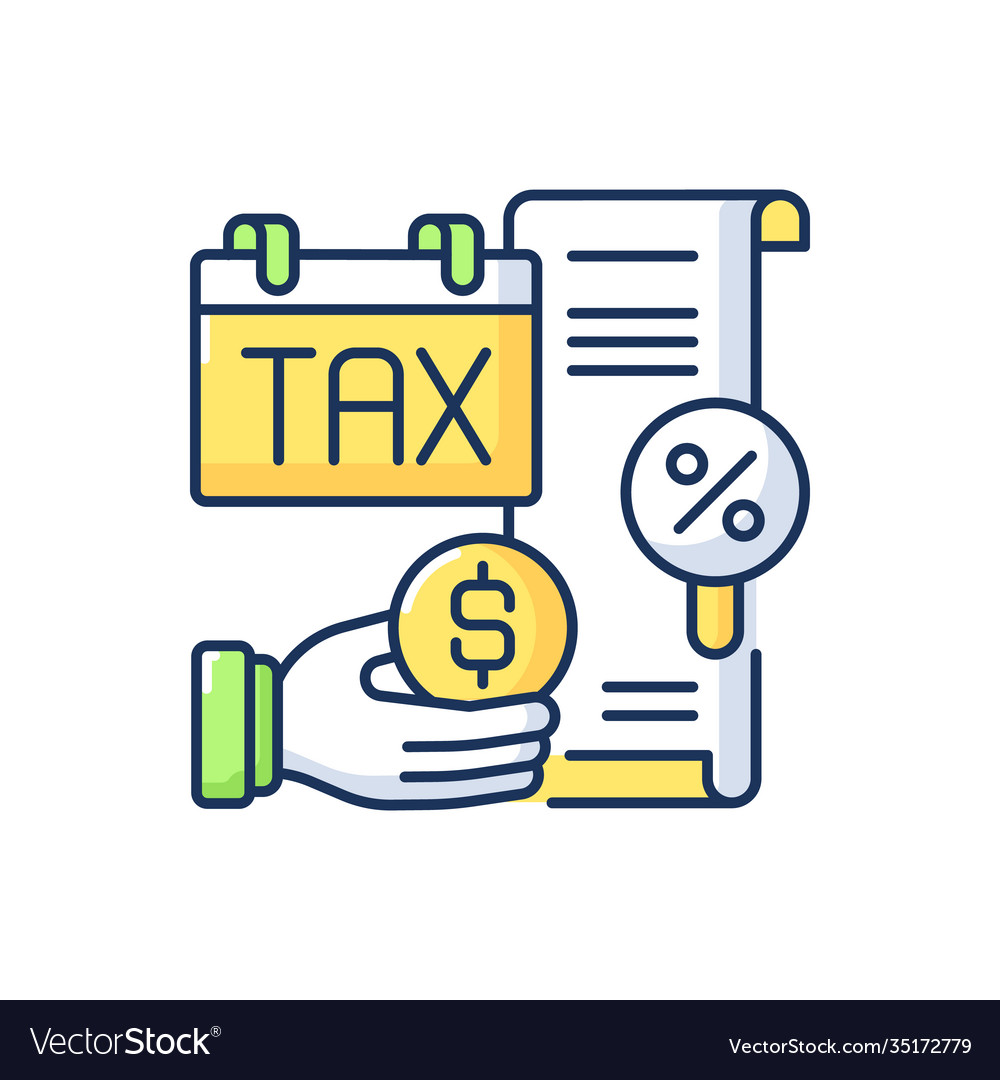 Taxes payment rgb color icon Royalty Free Vector Image Taxes payment rgb color icon Royalty Free Vector Image
