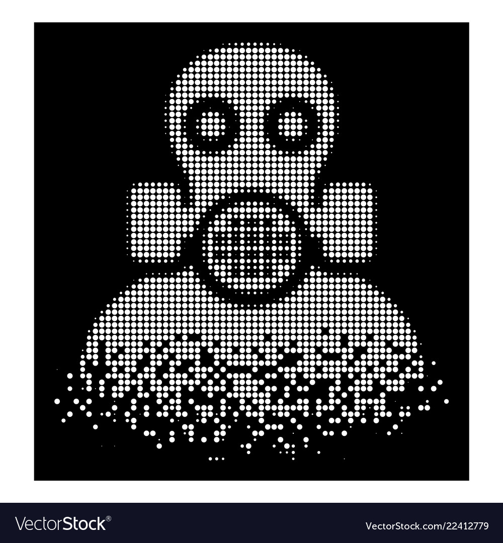 White disintegrating dot halftone toxic work icon Vector Image White disintegrating dot halftone toxic work icon Vector Image