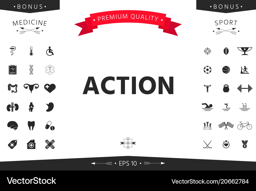 Action button symbol Royalty Free Vector Image