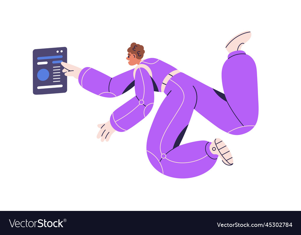 Astronaut in spacesuit floating weightlessness Vector Image Astronaut in spacesuit floating weightlessness Vector Image