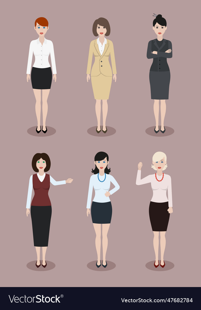 Business women set Royalty Free Vector Image - VectorStock