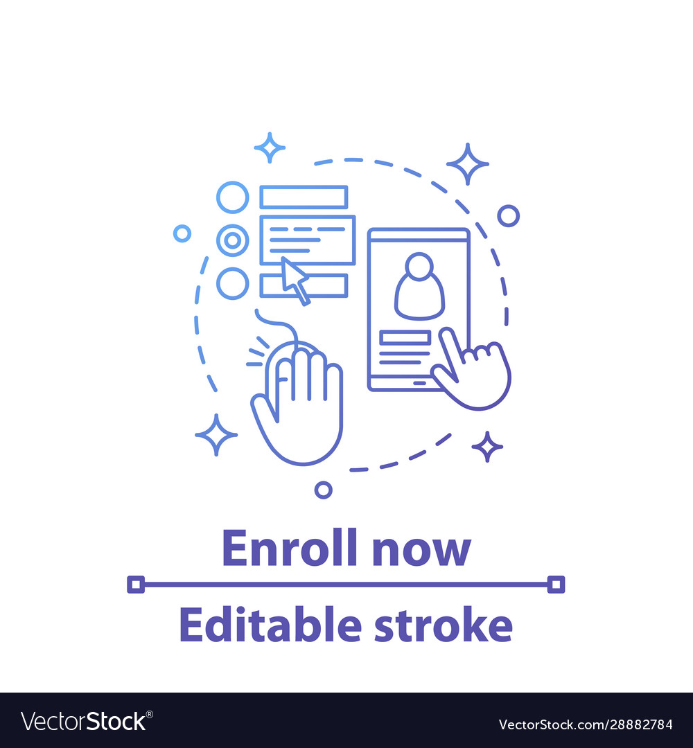 Enroll now concept icon Royalty Free Vector Image